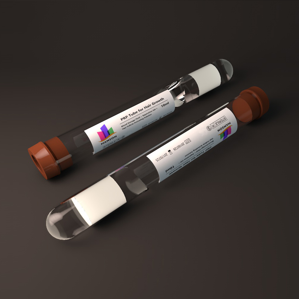 Crystal PRP Tube for hair 10ml (4pcs/box) - Manson PRP